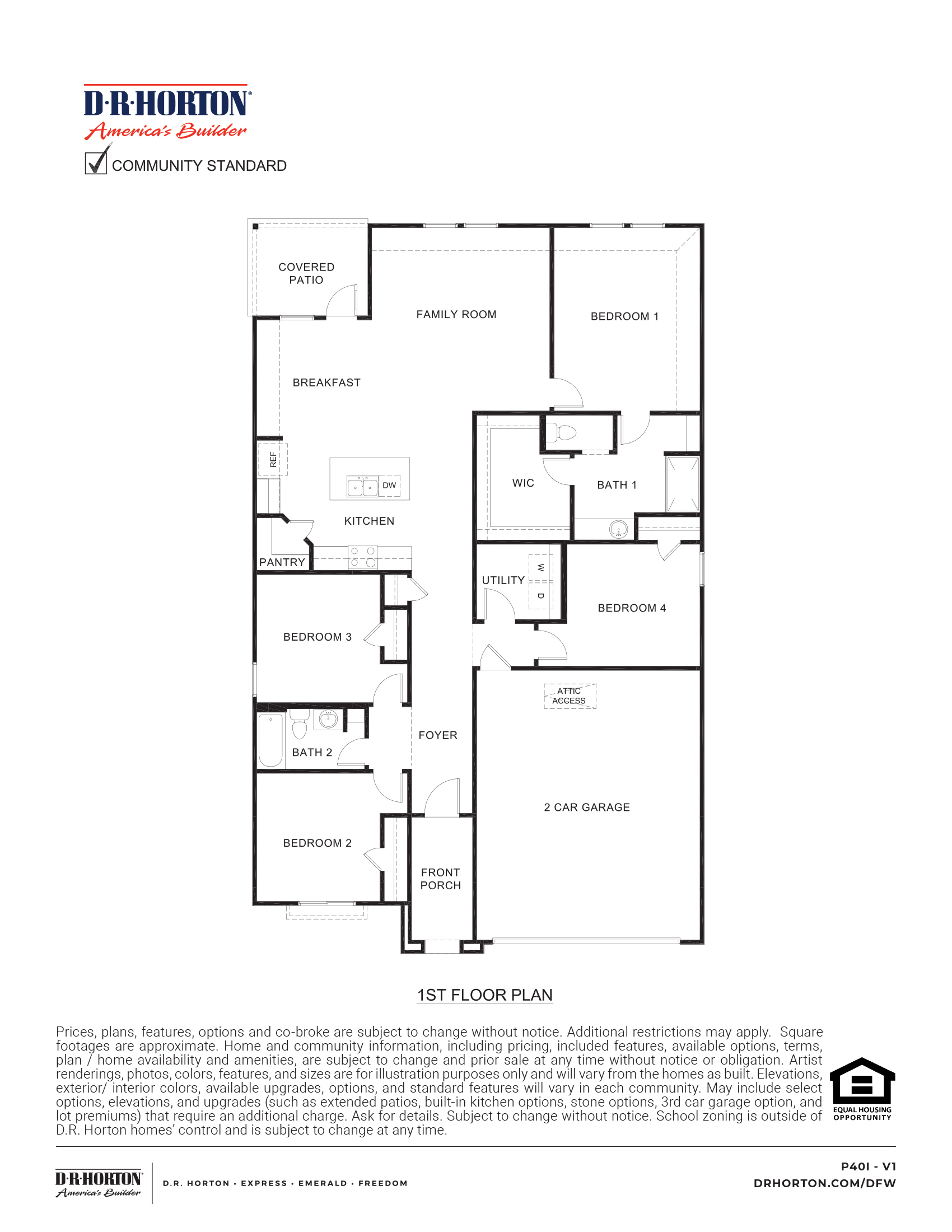 Floor Plan in Windrose | Pilot Point, TX | D.R. Horton