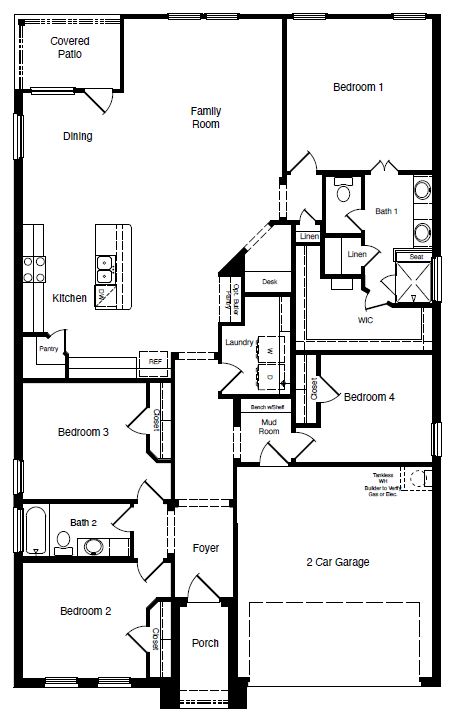 Floor Plan in Bluestem | Rhome, TX | D.R. Horton