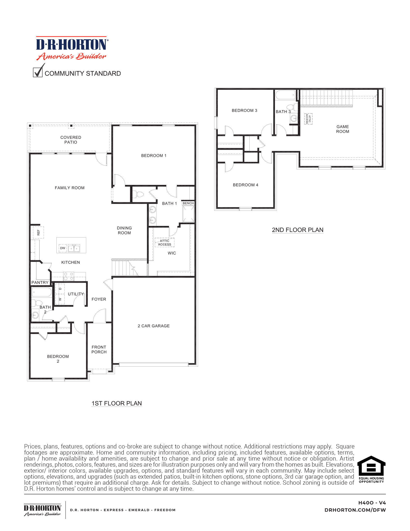 Floor Plan in Augusta Square | FORT WORTH, TX | D.R. Horton